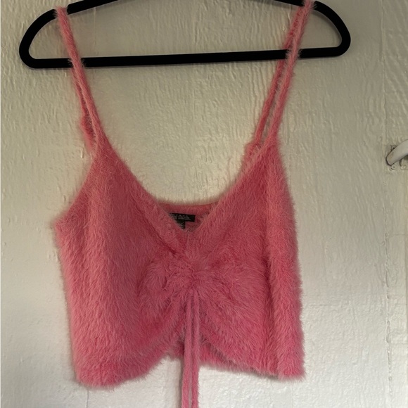 Tops | Pink Fuzzy Womens Top | Poshmark